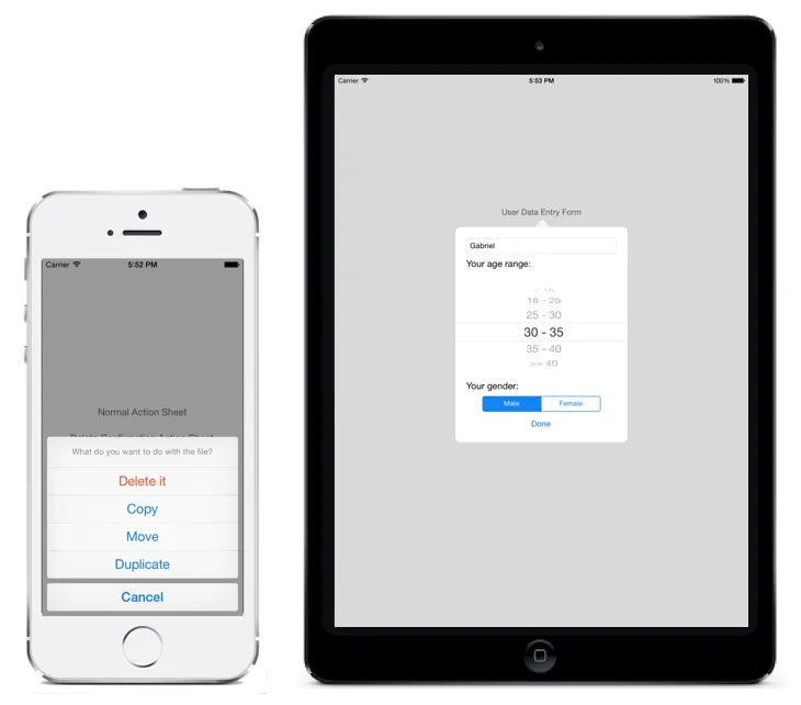 Introduction to UIActionSheet and UIPopoverController