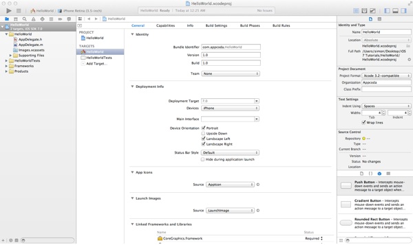 Creating Hello World App Using Xcode 5 and Interface Builder