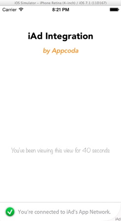 Using iAd to Display Banner Ad in Your App