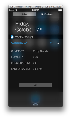 Introduction to iOS App Extension: Creating a Today Widget