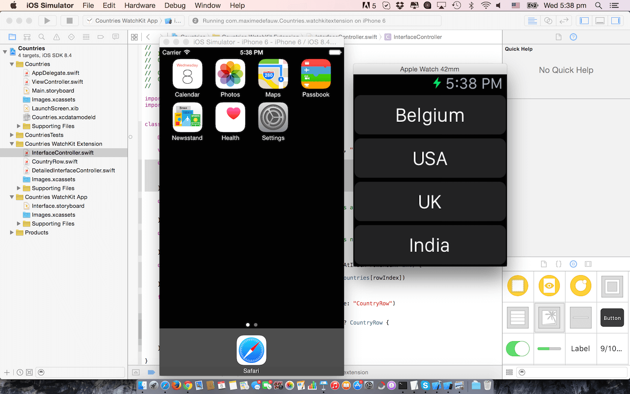 Creating a Selectable Table App Using WatchKit