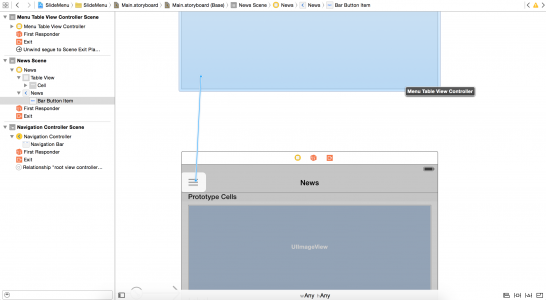Creating a Slide Down Menu Using View Controller Transition
