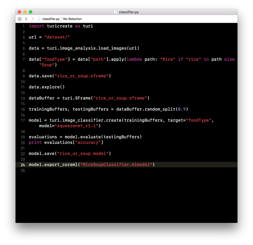 Creating a Custom Core ML Model Using Python and Turi Create