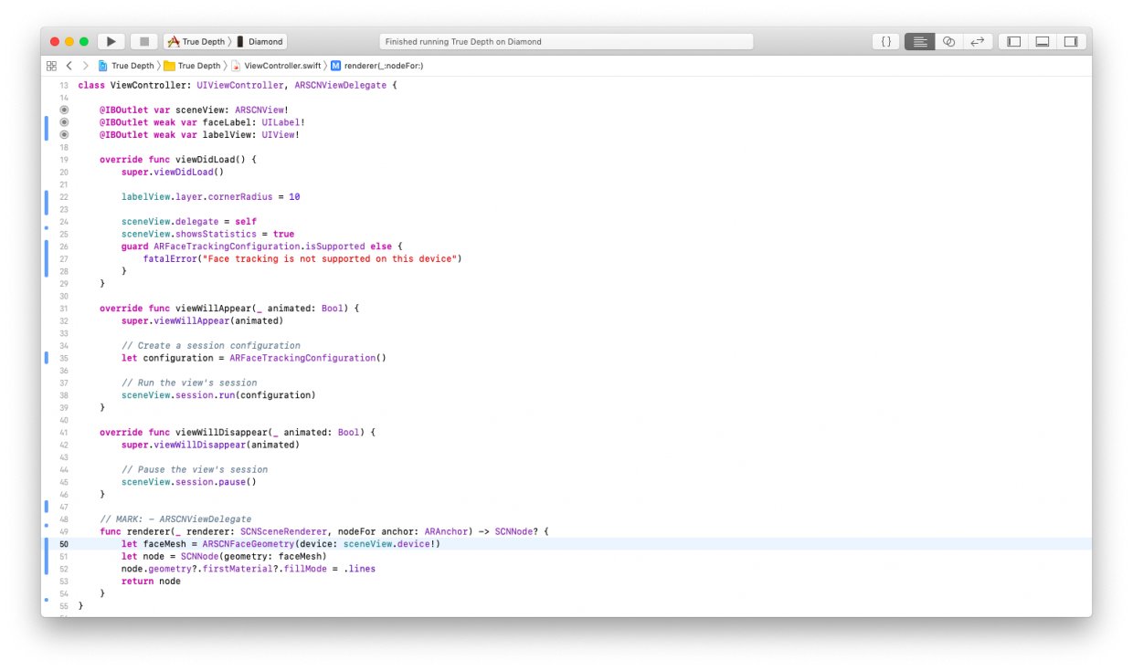 How to Detect and Track the User's Face Using ARKit