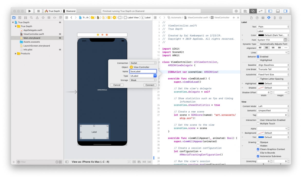 How to Detect and Track the User's Face Using ARKit