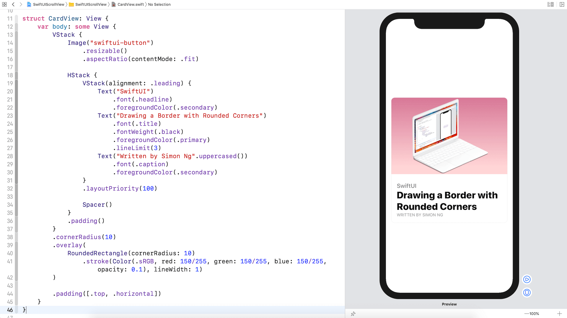 Swiftui Tip How To Create A Card View With Stacks