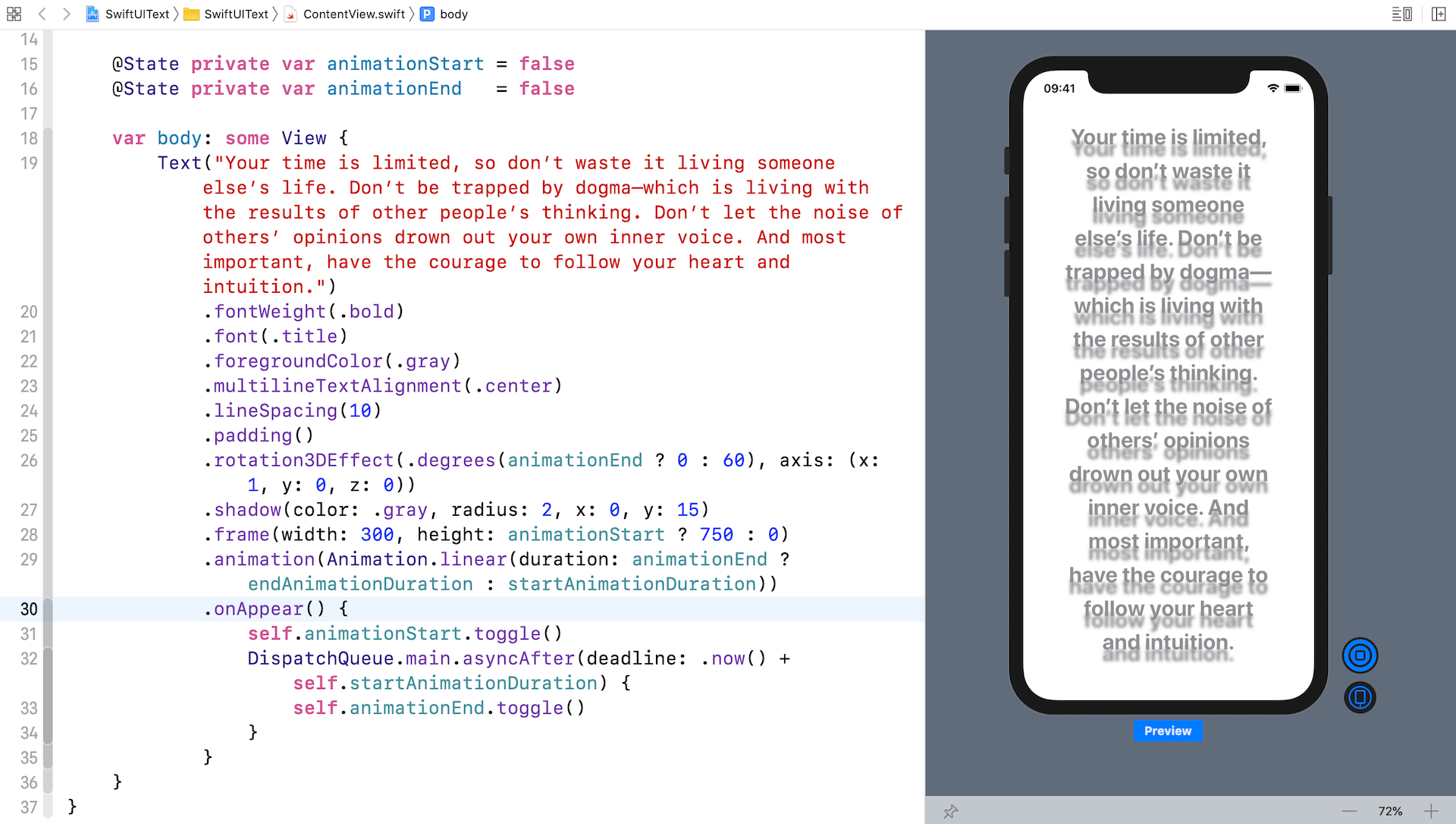 How to Create Star Wars Animated Text Using SwiftUI
