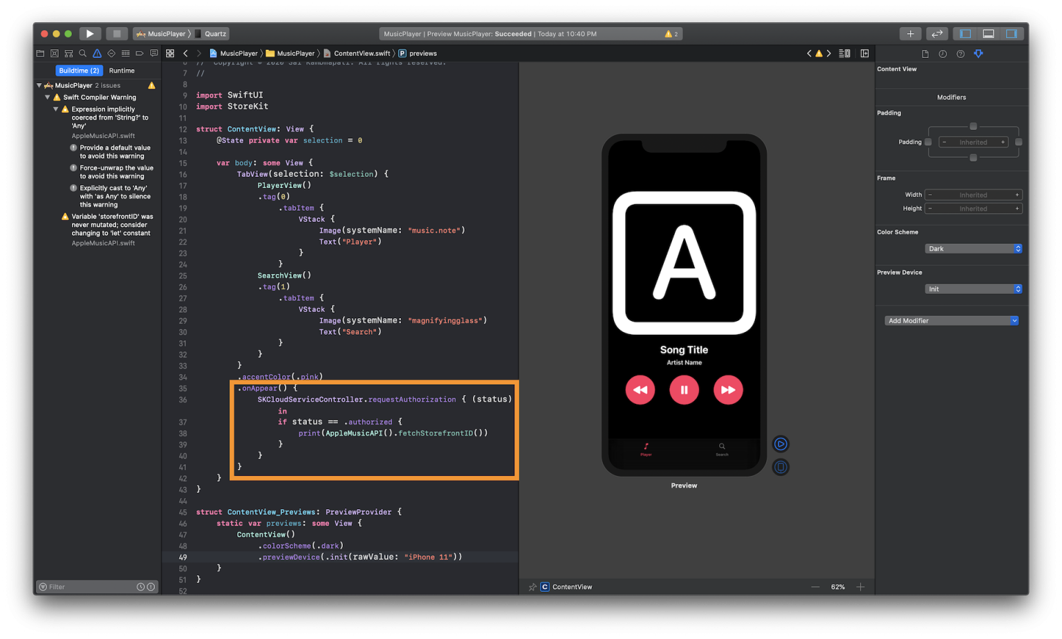 Using MusicKit and Apple Music API to Build a Music Player