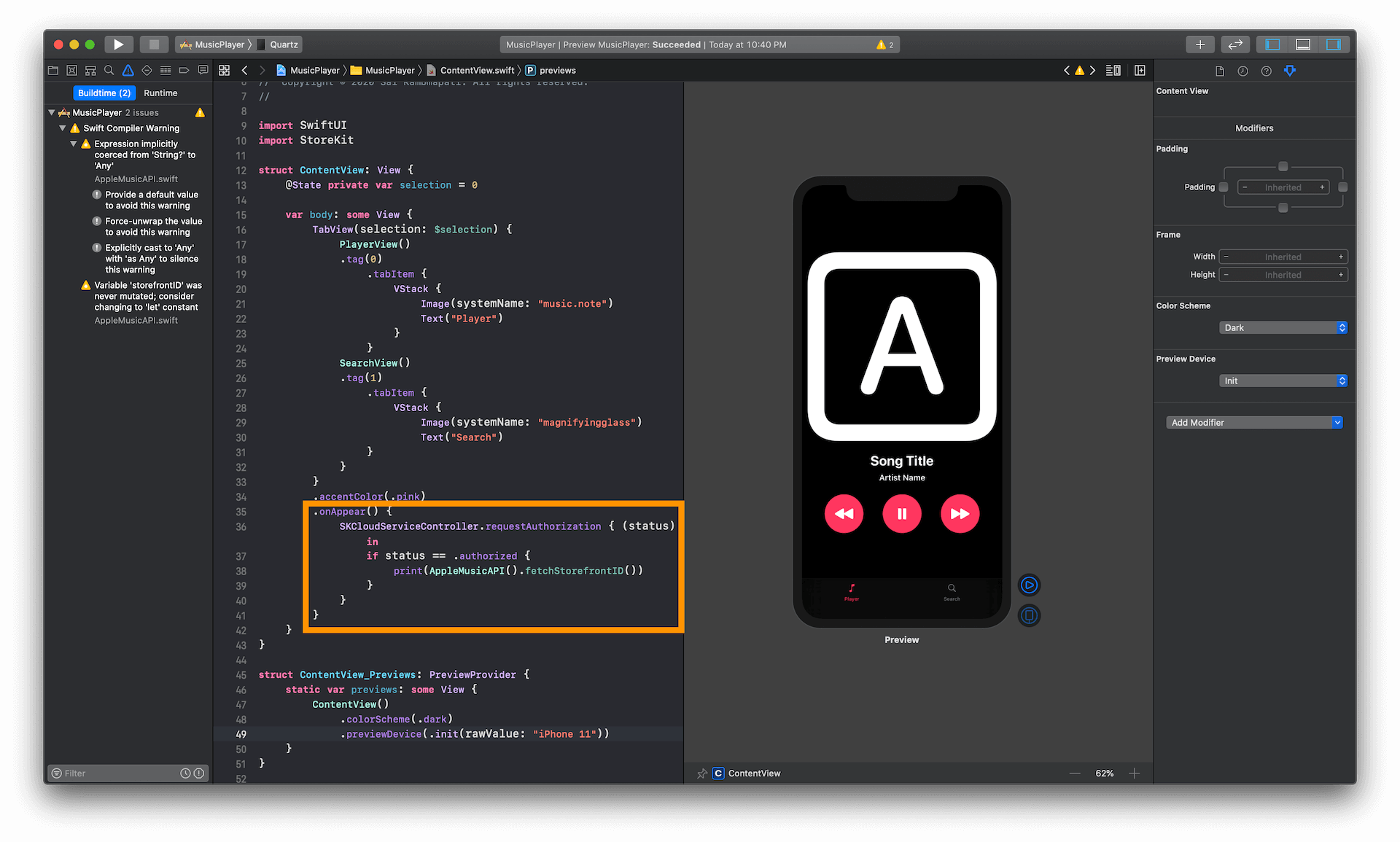 Using MusicKit and Apple Music API to Build a Music Player
