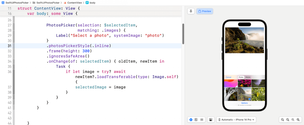Creating an Inline Photo Pickers in iOS Apps with SwiftUI