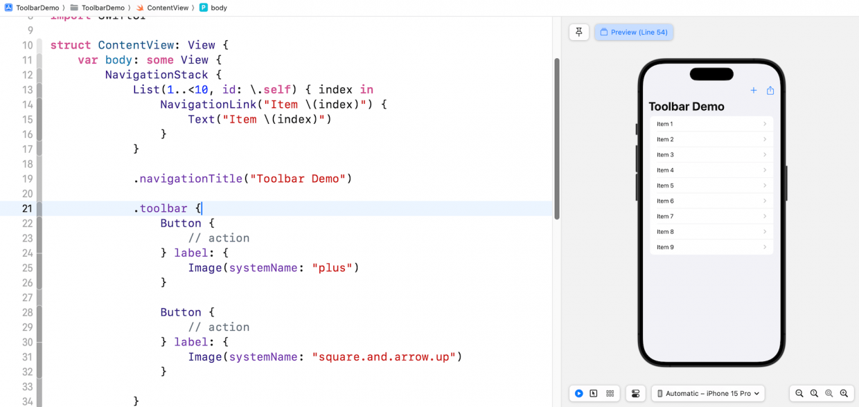 Customizing Toolbar and Navigation Bar in SwiftUI