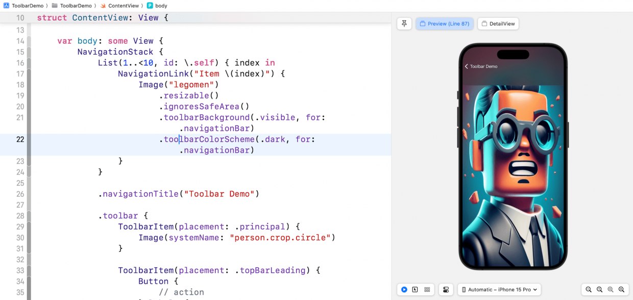 Customizing Toolbar And Navigation Bar In Swiftui