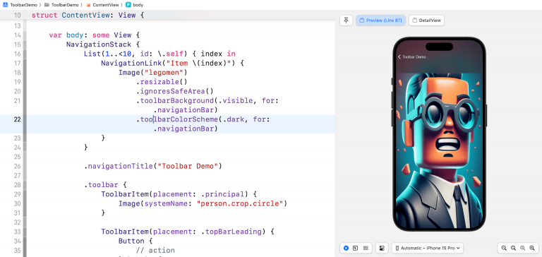 Customizing Toolbar and Navigation Bar in SwiftUI