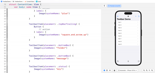 Customizing Toolbar and Navigation Bar in SwiftUI